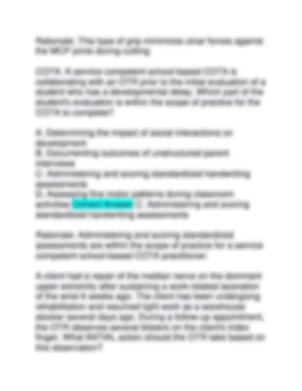 NBCOT-COTA Exam 2025: Practice Questions and Answers with Rationales ...