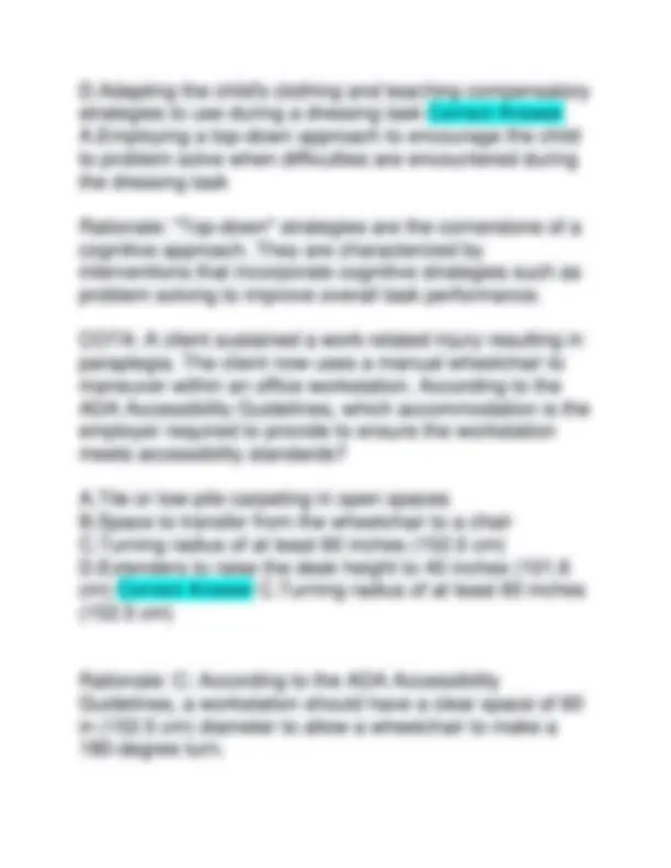 NBCOT-COTA Exam 2025: Practice Questions and Answers with Rationales ...