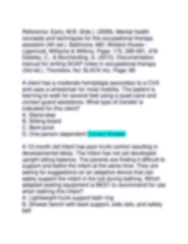 NBCOT-COTA Exam 2025: Practice Questions and Answers with Rationales ...