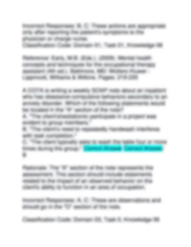 NBCOT-COTA Exam 2025: Practice Questions and Answers with Rationales ...