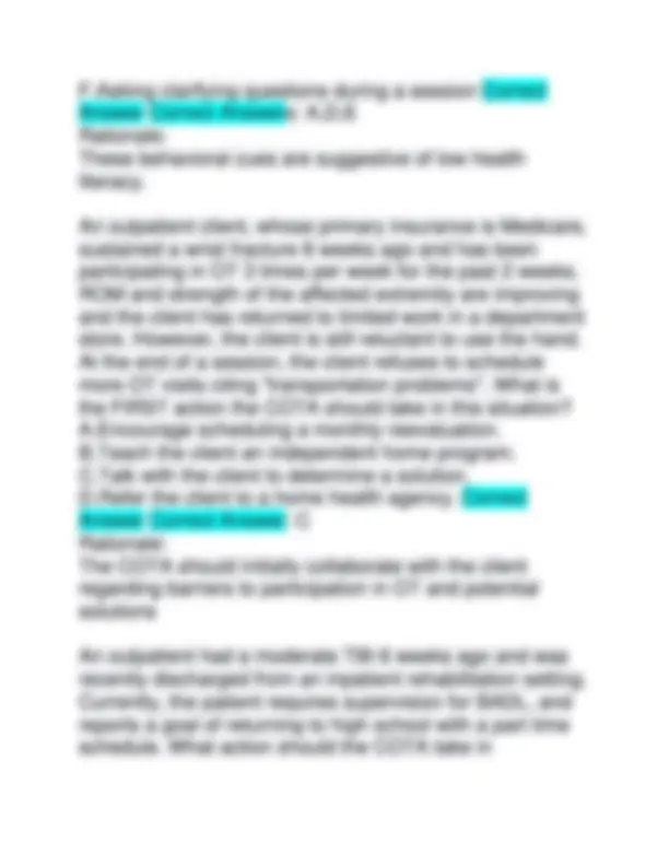 NBCOT-COTA Exam 2025: Practice Questions and Answers with Rationales ...