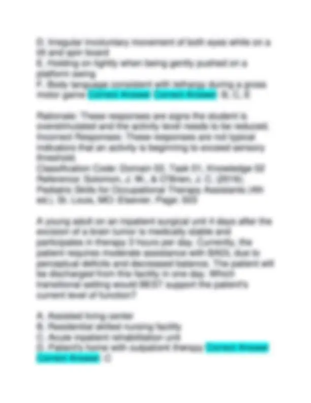 NBCOT-COTA Exam 2025: Practice Questions and Answers with Rationales ...