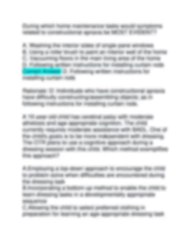 NBCOT-COTA Exam 2025: Practice Questions and Answers with Rationales ...