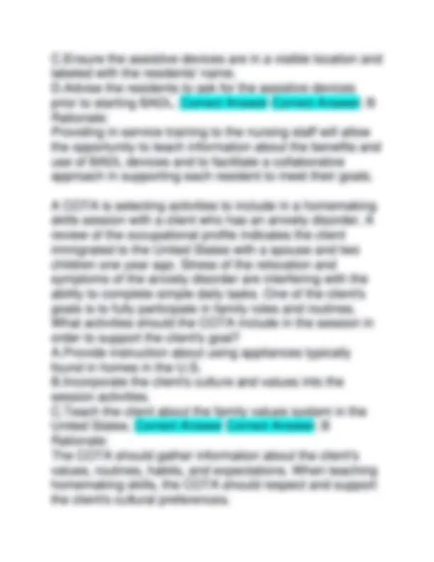 NBCOT-COTA Exam 2025: Practice Questions and Answers with Rationales ...