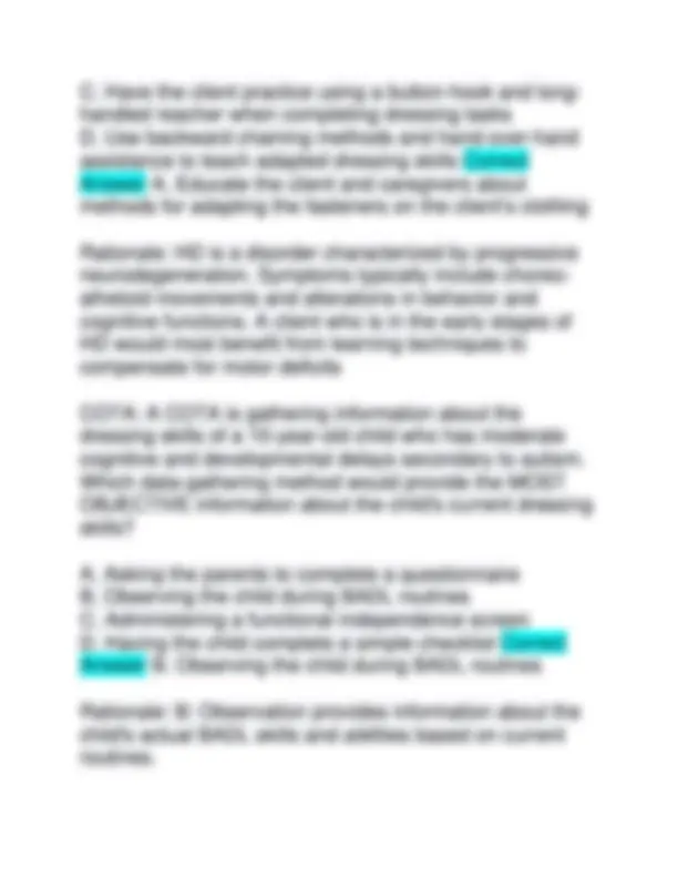 NBCOT-COTA Exam 2025: Practice Questions and Answers with Rationales ...