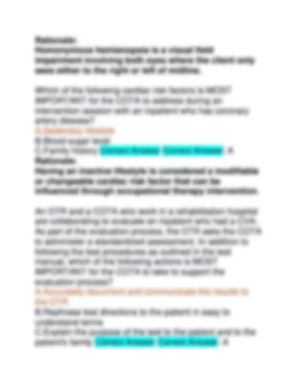 NBCOT-COTA Exam 2025: Practice Questions and Answers with Rationales ...