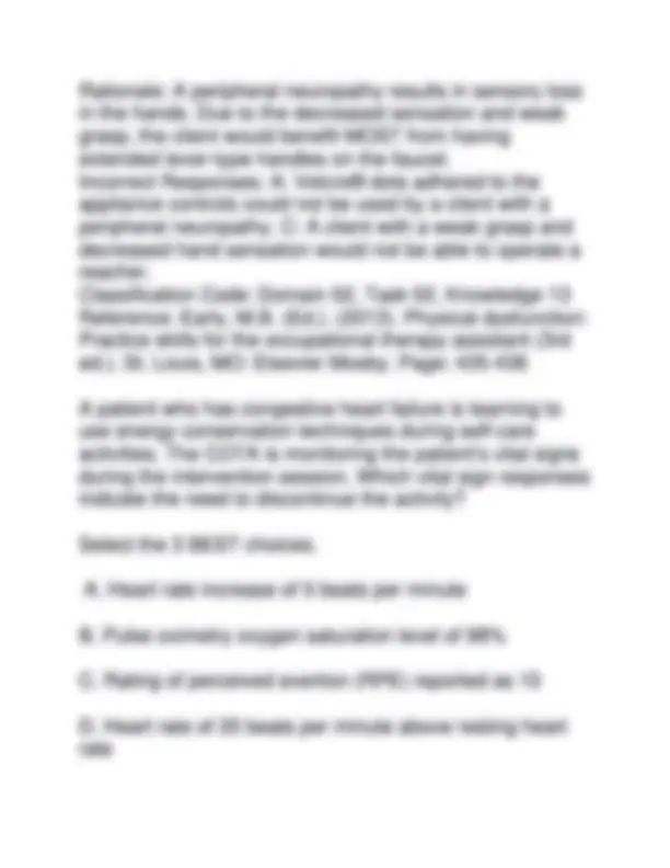 NBCOT-COTA Exam 2025: Practice Questions and Answers with Rationales ...