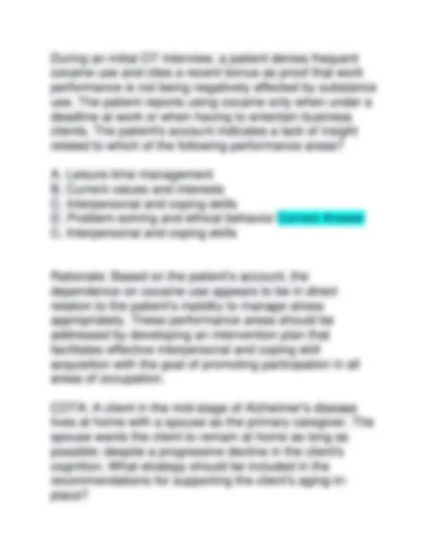 NBCOT-COTA Exam 2025: Practice Questions and Answers with Rationales ...