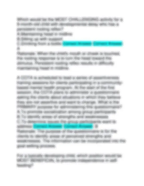 NBCOT-COTA Exam 2025: Practice Questions and Answers with Rationales ...