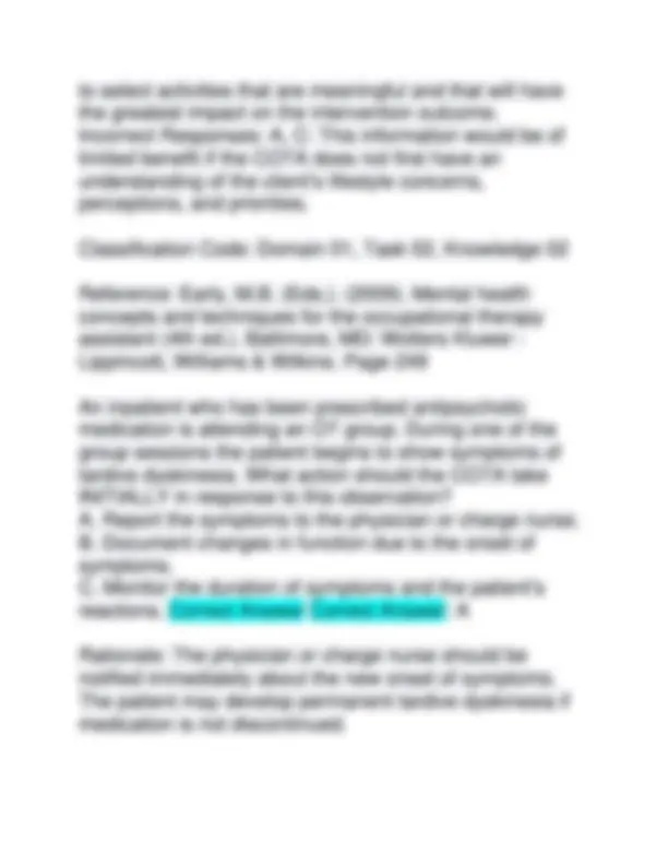 NBCOT-COTA Exam 2025: Practice Questions and Answers with Rationales ...