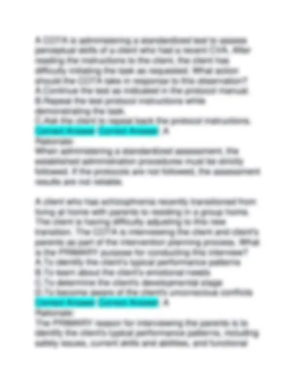 NBCOT-COTA Exam 2025: Practice Questions and Answers with Rationales ...