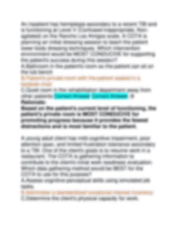 NBCOT-COTA Exam 2025: Practice Questions and Answers with Rationales ...