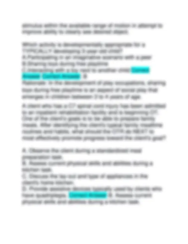 NBCOT-COTA Exam 2025: Practice Questions and Answers with Rationales ...