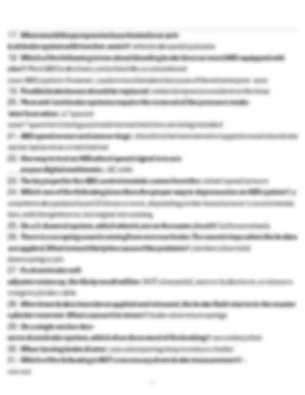 Michigan State Brake Certification Exam Questions and Answers 100% Pass ...