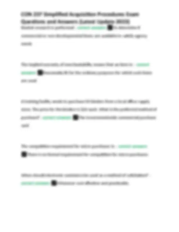 CON 237 Simplified Acquisition Procedures Exam Questions and Answers ...