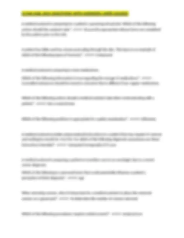 CCMA NHA 2024 Exam Questions and Answers | Exams Nursing | Docsity
