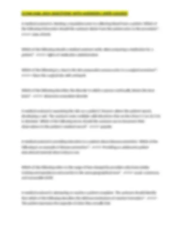 CCMA NHA 2024 Exam Questions and Answers | Exams Nursing | Docsity