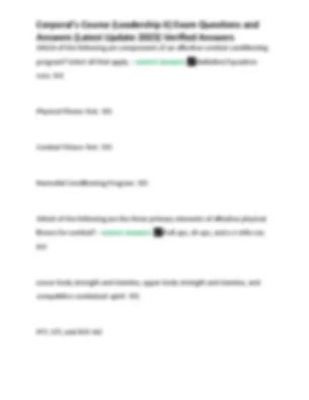 Corporal's Course (Leadership II) Exam Questions and Answers (Latest ...