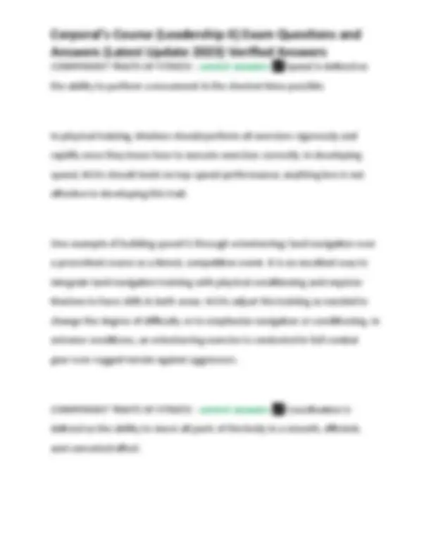 Corporal's Course (Leadership II) Exam Questions and Answers (Latest ...