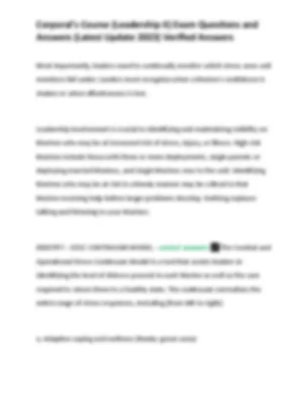 Corporal's Course (Leadership II) Exam Questions and Answers (Latest ...