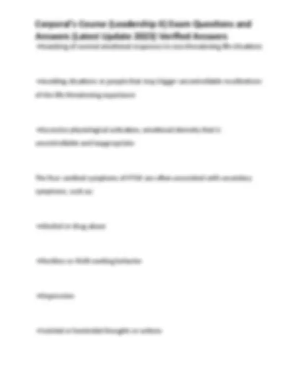 Corporal's Course (Leadership II) Exam Questions and Answers (Latest ...