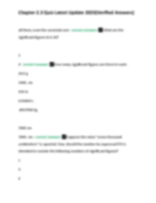 Accuracy, Precision, and Significant Figures: A Quiz on Measurement ...