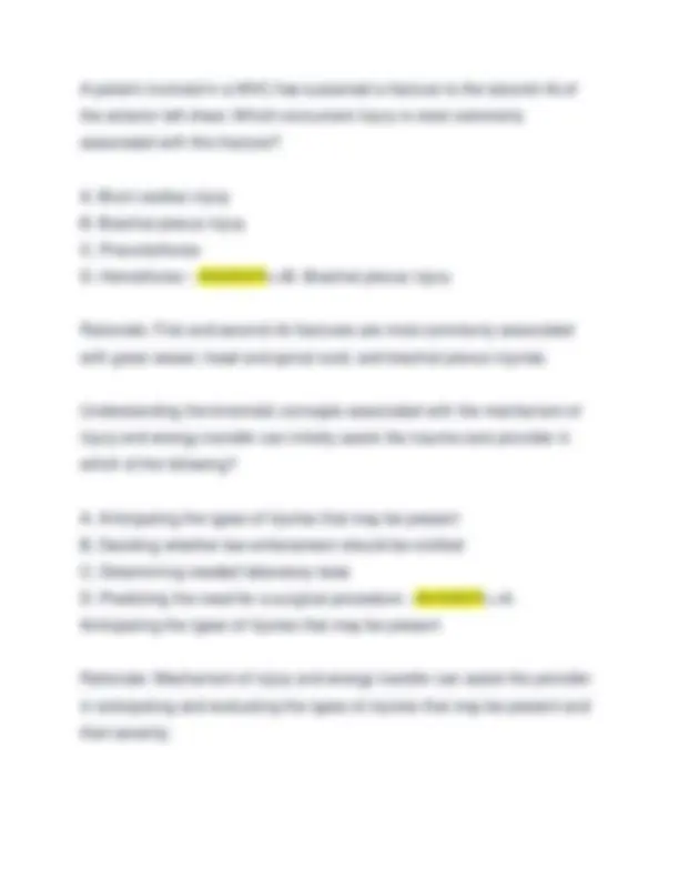 TNCC ENA 9th Edition Pre-Test Questions and Answers | Exams Nursing ...