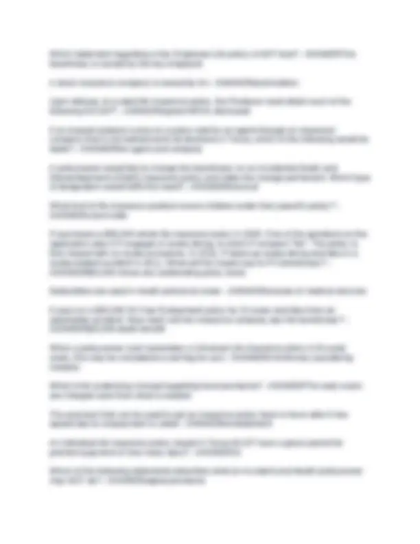 TEXAS LIFE AND HEALTH INSURANCE PRACTICE TEST 2025 QUESTIONS AND ...