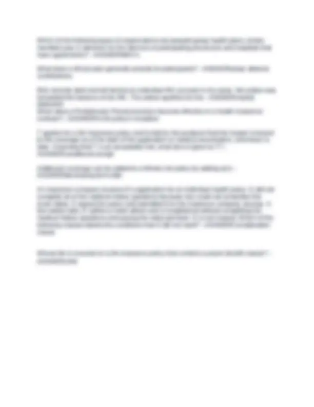 TEXAS LIFE AND HEALTH INSURANCE PRACTICE TEST 2025 QUESTIONS AND ...