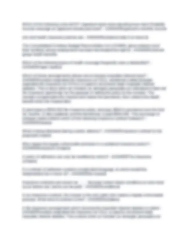 TEXAS LIFE AND HEALTH INSURANCE PRACTICE TEST 2025 QUESTIONS AND ...