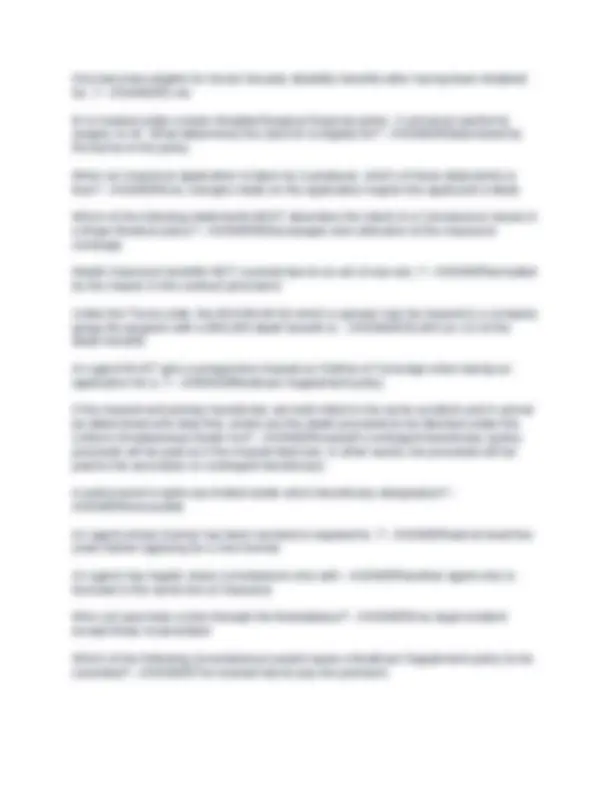 TEXAS LIFE AND HEALTH INSURANCE PRACTICE TEST 2025 QUESTIONS AND ...