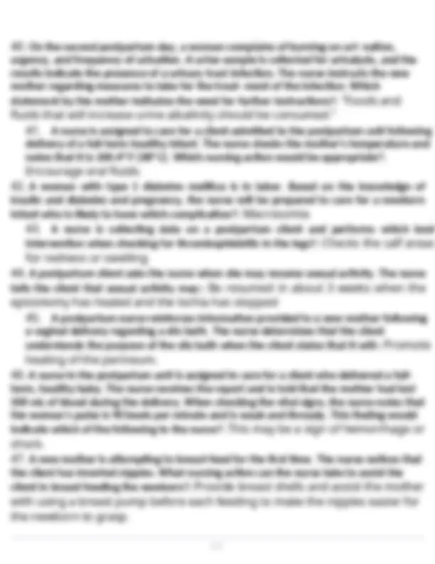 NCLEX PRACTICE REVIEW- POSTPARTUM REVISION QUESTIONS UPDATED VERSION ...