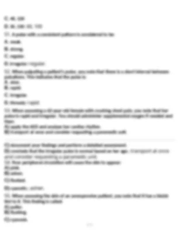 AAOS EMT ELEVENTH EDITION CHAPTER 9 PATIENT ASSESSMENT CORRECT VERIFIED ANSWERS | Exams Nursing ...