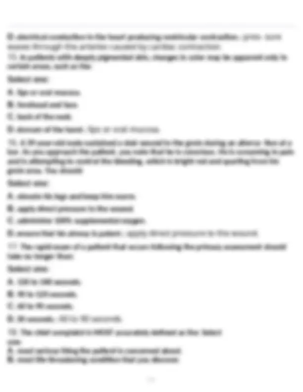 AAOS EMT ELEVENTH EDITION CHAPTER 9 PATIENT ASSESSMENT CORRECT VERIFIED ...