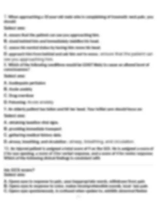 AAOS EMT ELEVENTH EDITION CHAPTER 9 PATIENT ASSESSMENT CORRECT VERIFIED ...