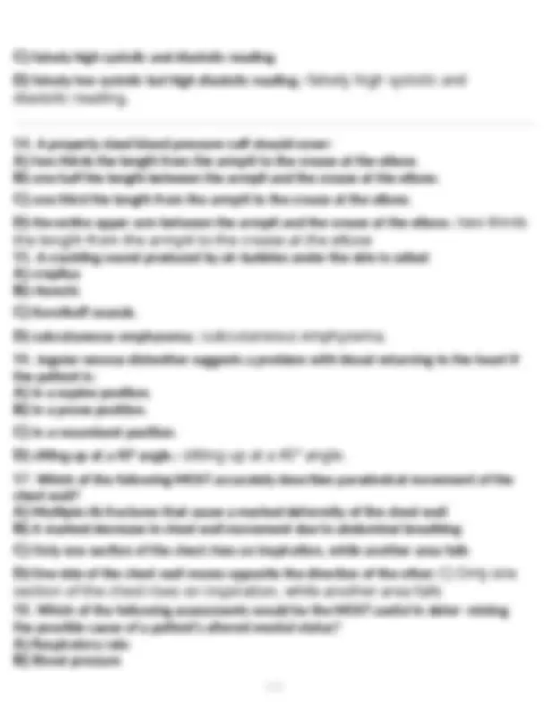 AAOS EMT ELEVENTH EDITION CHAPTER 9 PATIENT ASSESSMENT CORRECT VERIFIED ...