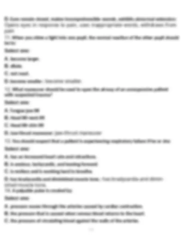 AAOS EMT ELEVENTH EDITION CHAPTER 9 PATIENT ASSESSMENT CORRECT VERIFIED ...