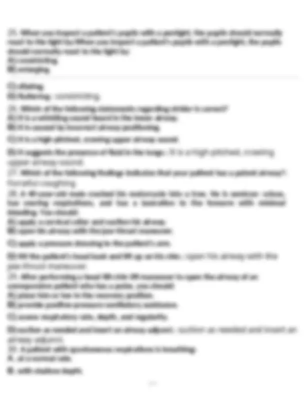 AAOS EMT ELEVENTH EDITION CHAPTER 9 PATIENT ASSESSMENT CORRECT VERIFIED ...