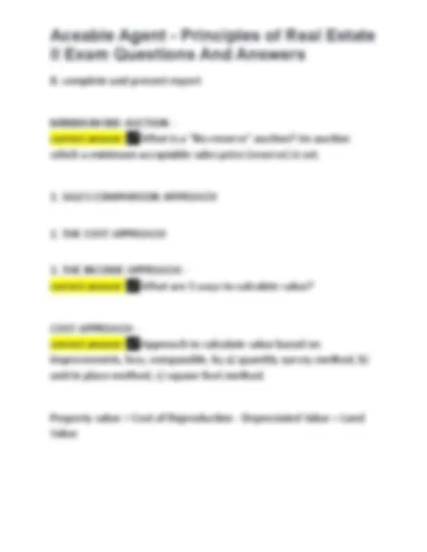 Aceable Agent - Principles of Real Estate II Exam Questions And Answers ...