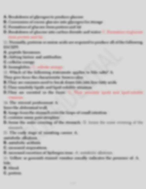 Pathophysiology of the Digestive System: Questions and Answers | Exams ...
