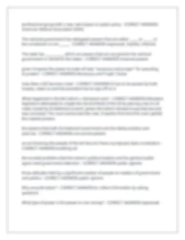 U.S. GOVERNMENT FINAL EXAM REVIEW QUESTIONS WITH CORRECT ANSWERS 100% ...