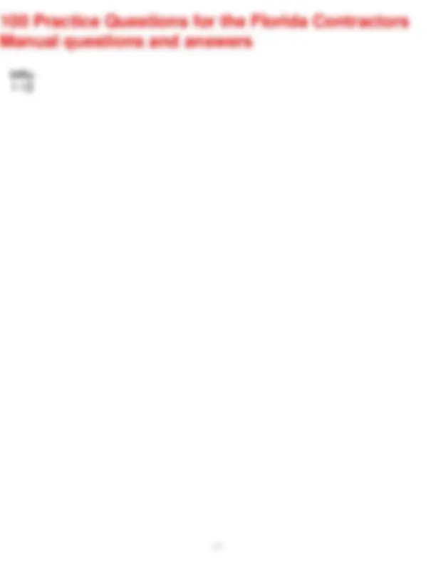 100 Practice Questions for the Florida Contractors Manual questions and ...