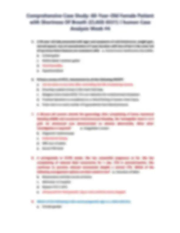 Comprehensive Case Study 60-Year-Old Female Patient with Shortness Of Breath (CLASS 6531 ...