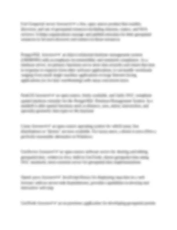 ESRI Basics: Open Source Geospatial Technologies and Data | Exams Computer Science | Docsity