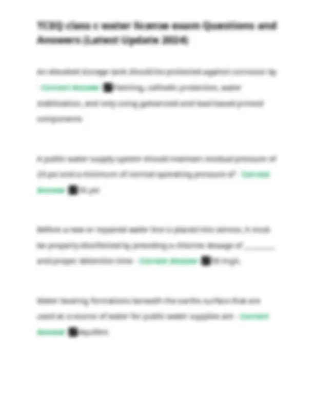 TCEQ class c water license exam Questions and Answers (Latest Update ...