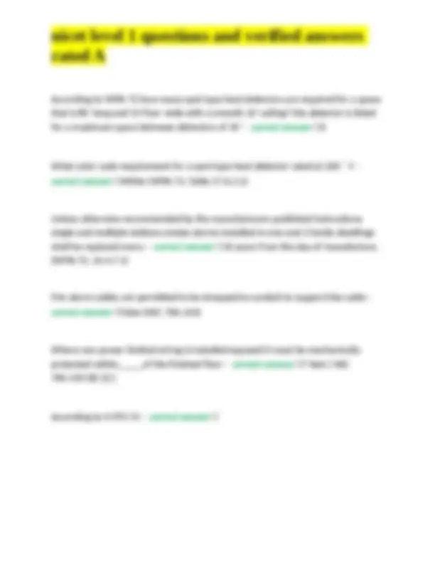 nicet level 1 questions and verified answers rated A | Exercises ...