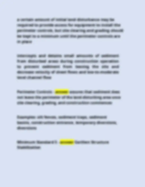 Erosion and Sediment Control Exam Questions and Answers | Exams Nursing ...