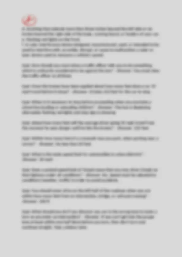 Texas DPS Permit Review: 84 Questions and Answers | Exams Law | Docsity