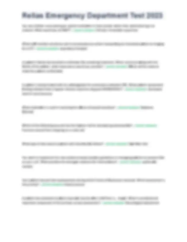 Emergency Department Practice Questions: Relias Test 2023 | Exams ...