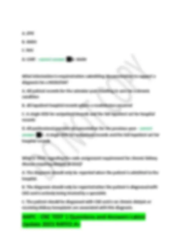 AAPC - CRC TEST 1 Questions and Answers Latest Update 2025 RATED A+ ...